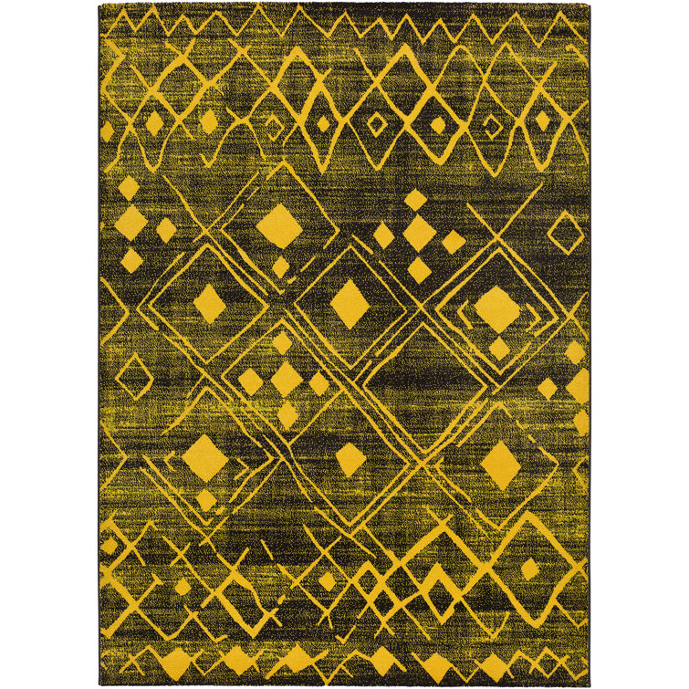 World Menagerie Jeannette Tufted Yellow/Grey Rug | Wayfair.co.uk