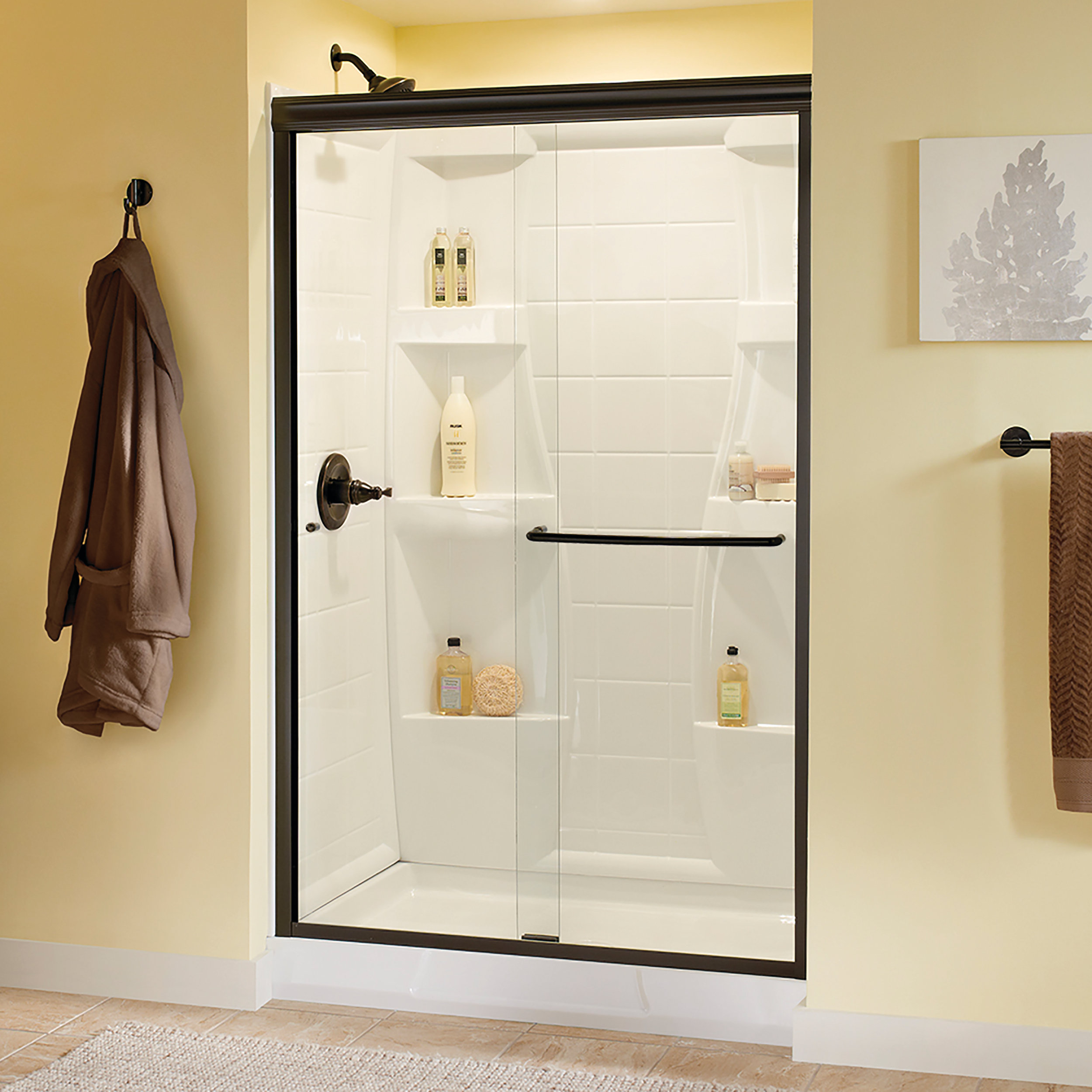 Delta Classic 48 X 70 Semi Frameless Traditional Sliding Shower With
