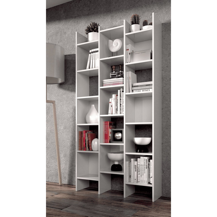 Ebern Designs White Modern Triple Bookcase | Wayfair.co.uk