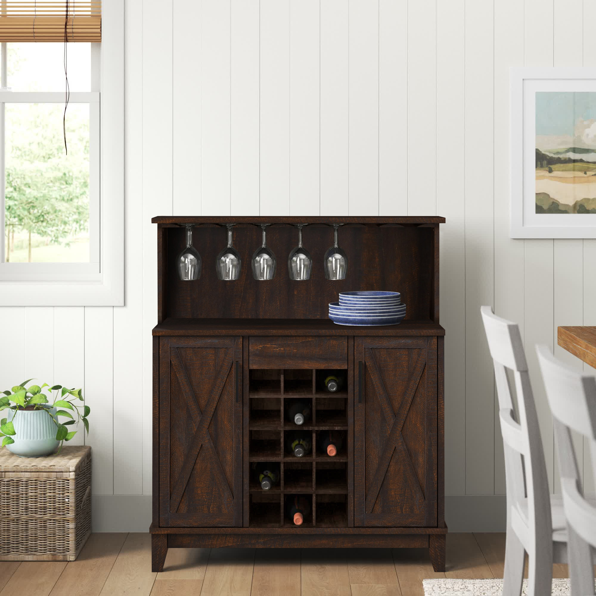 Sand & Stable Emily Bar with Wine Storage & Reviews | Wayfair