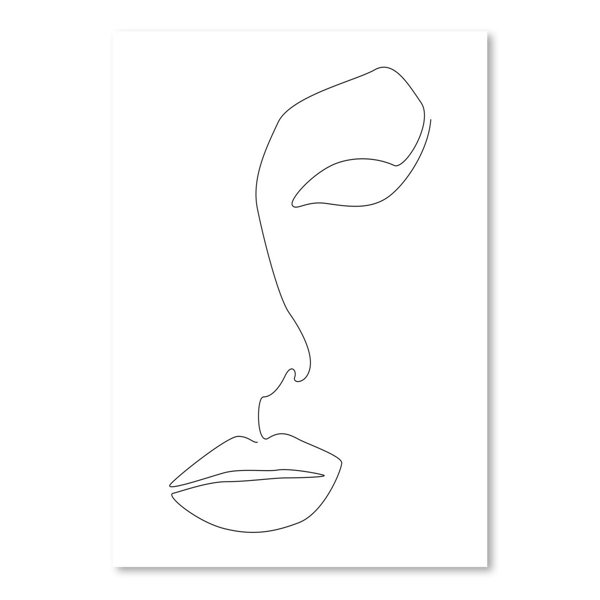 East Urban Home 'Single Line Look' Drawing Print | Wayfair