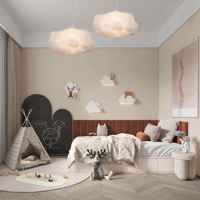 Isabelle & Max™ White Cloud Cotton Pendant Light,Creative Kids Room ...