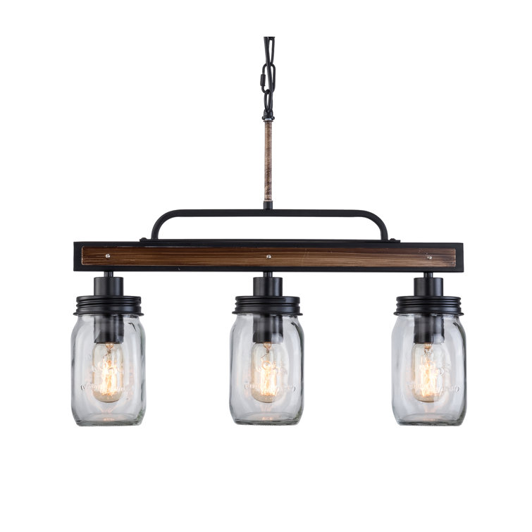 Rosalind Wheeler Farmhouse Chandelier With Seeded Glass Shade, 3-Light ...