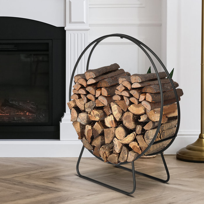 Steelside™ Wallace 23.8'' W Metal Log Rack & Reviews | Wayfair