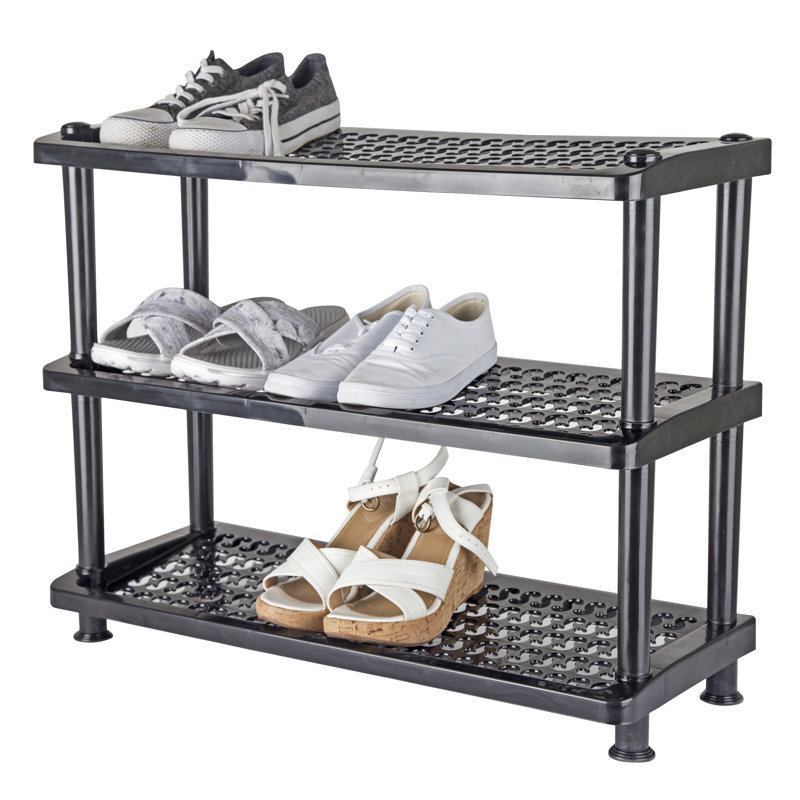 Greenway 3-Tier Plastic 12 Pair Stackable Shoe Rack & Reviews | Wayfair.ca