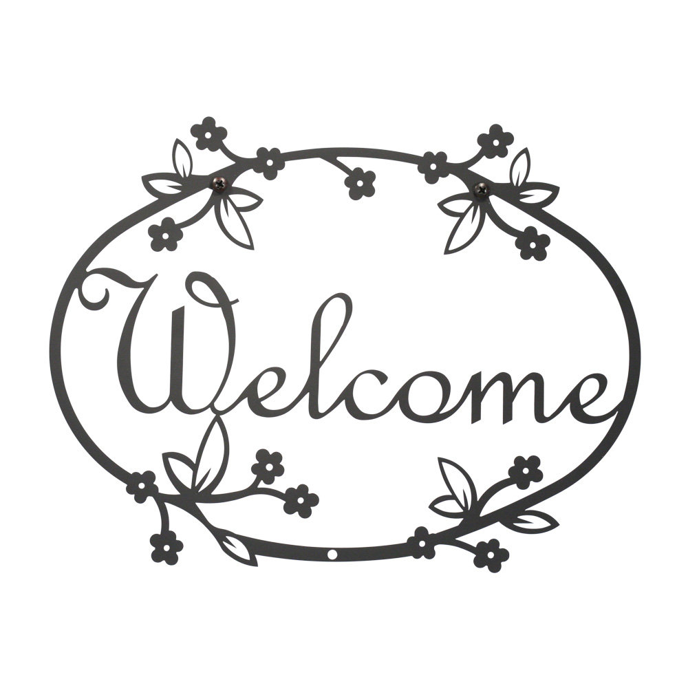 Rosalind Wheeler Meredith Floral Welcome Sign & Reviews | Wayfair