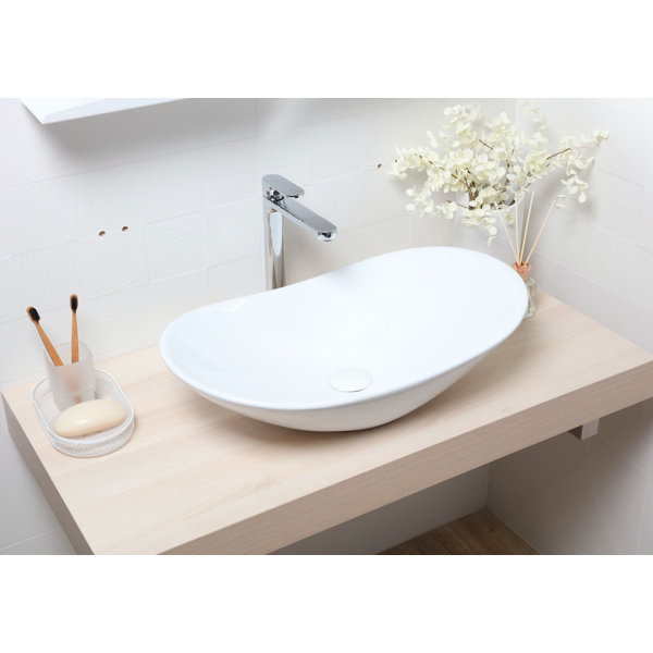Metro Lane Ling Ceramic Oval Countertop Basin Bathroom Sink with ...