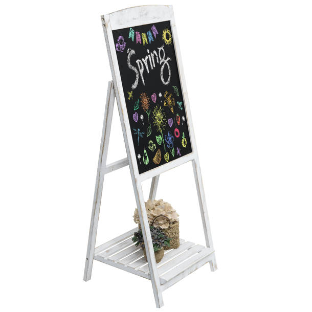 August Grove® Wooden Stand Free Standing Chalkboard & Reviews | Wayfair