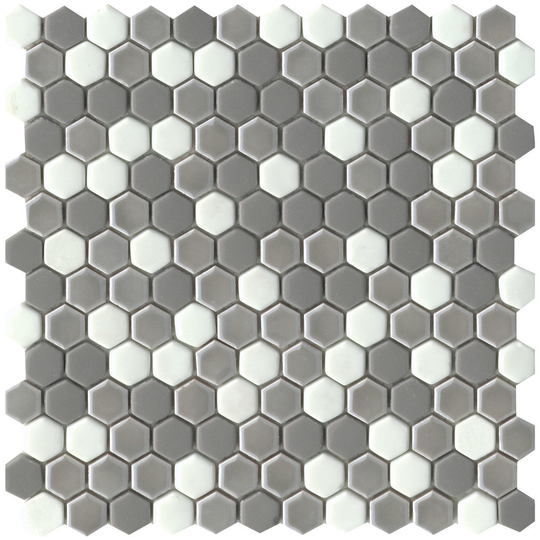 Emser Tile Confetti II™ 1" x 1" Beveled Glass Honeycomb Mosaic Wall ...