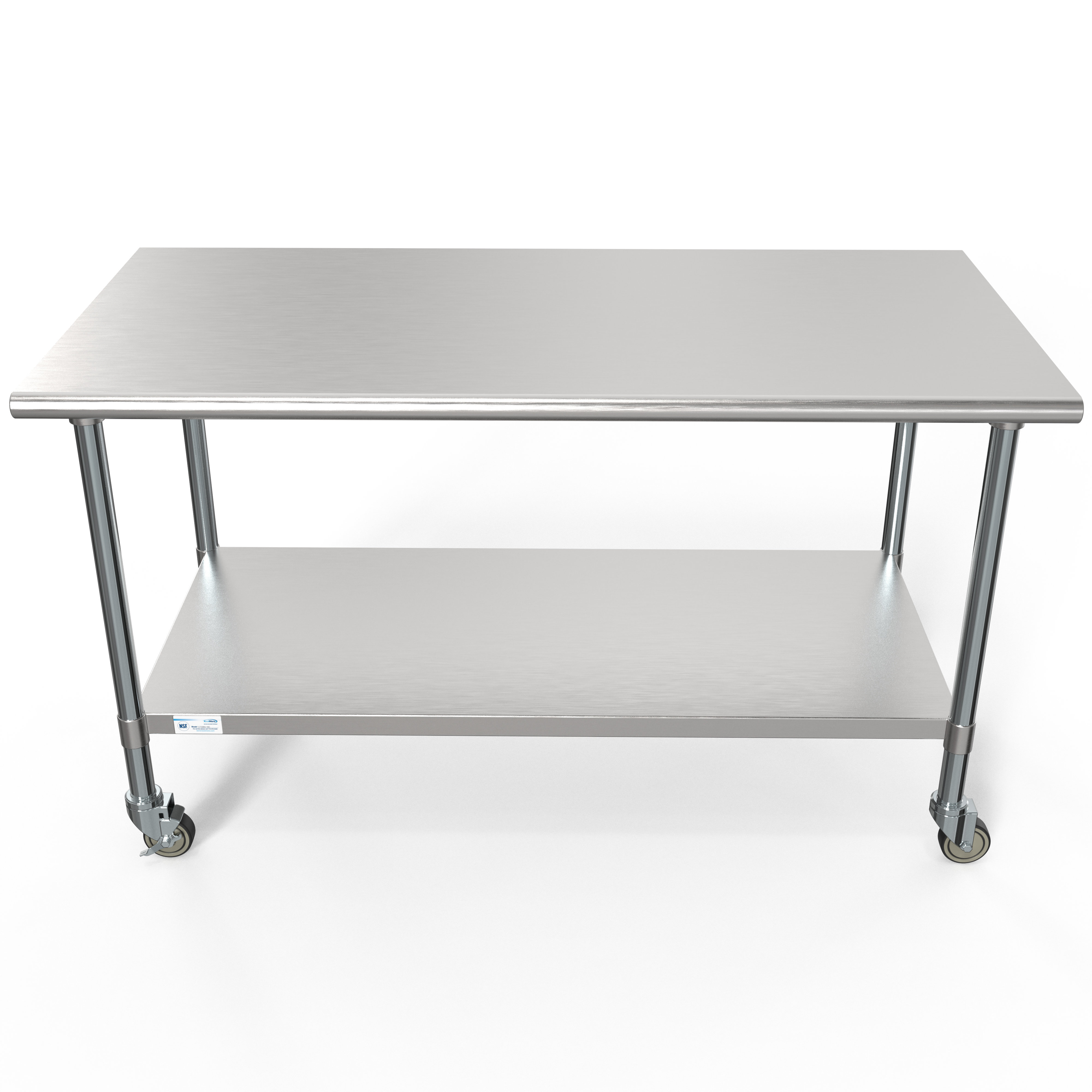 KoolMore 60"W Adjustable Height Stainless Steel Top Workbench | Wayfair