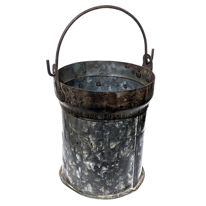 Williston Forge Cylindrical Metal Bucket with Handle | Wayfair