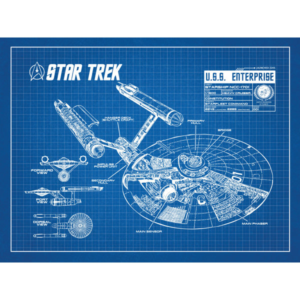 Inked and Screened Star Trek Blueprint Graphic Art & Reviews | Wayfair