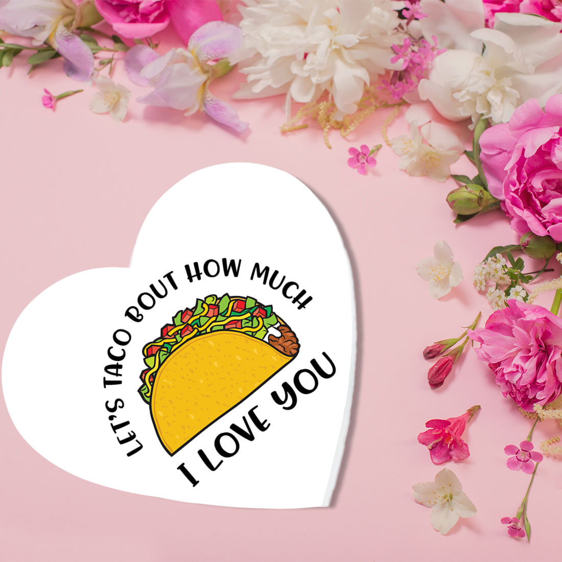 Koyal Wholesale Valentine's Day Heart Shaped Box With Lid, Let's Taco ...