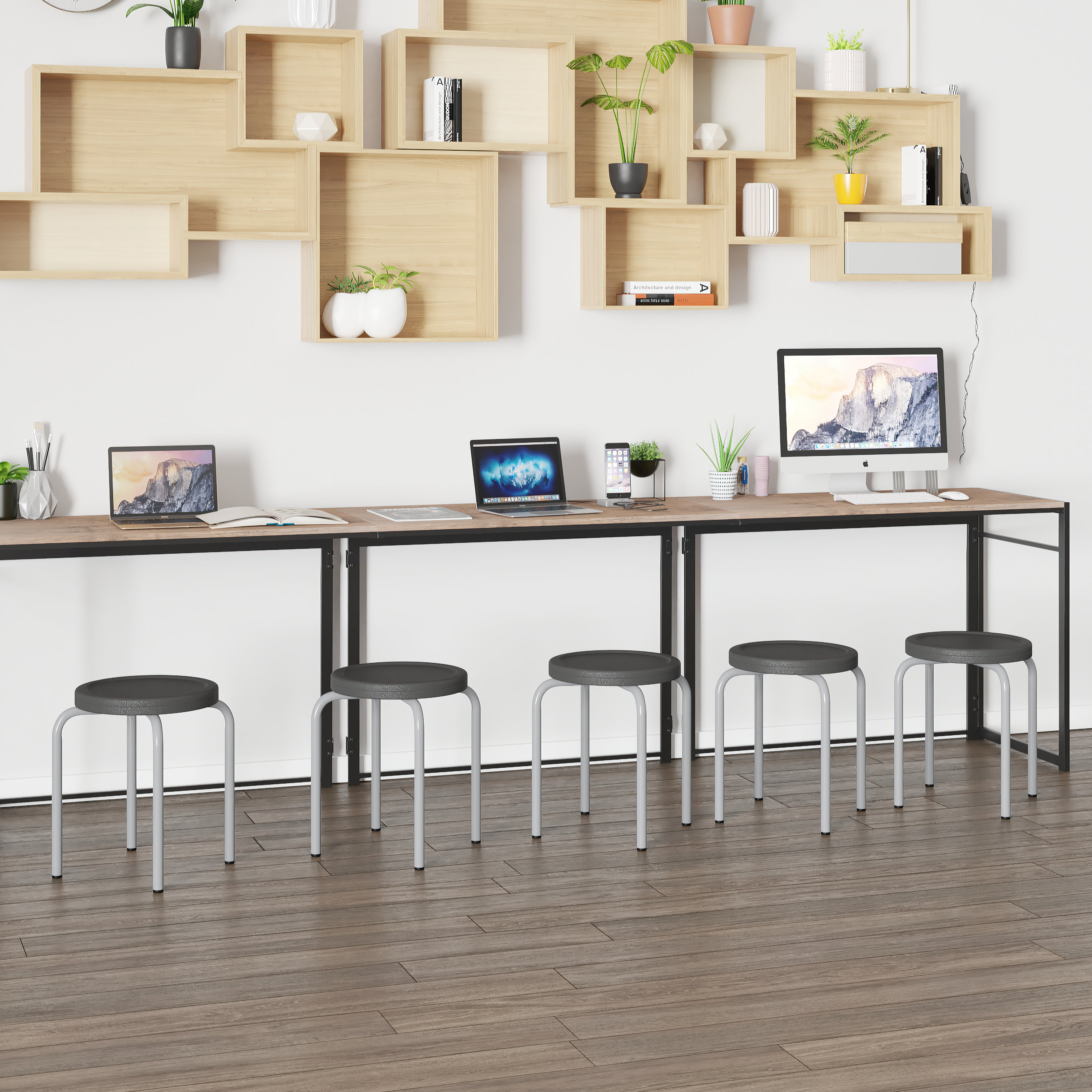 Latitude Run® Pennypacker Stackable Stool with Powder Coated Frame ...