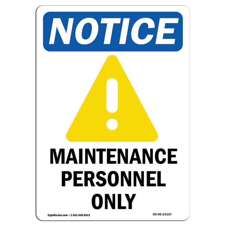 SignMission Maintenance Personnel Only Sign with Symbol | Wayfair