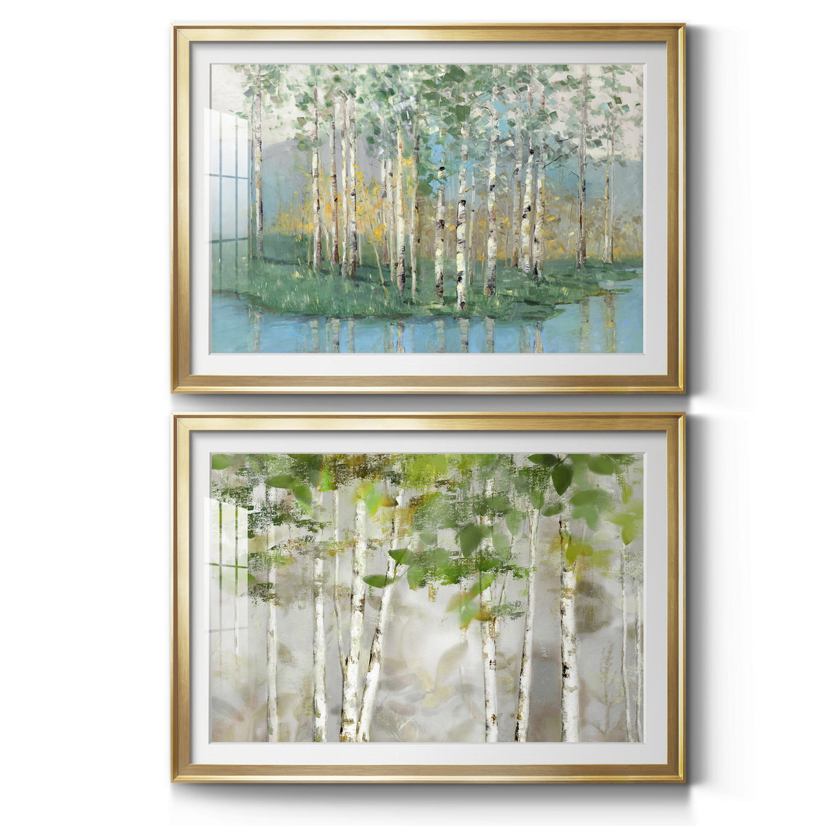 Loon Peak® Birch Reflections Revisited - 2 Piece Picture Frame Print ...