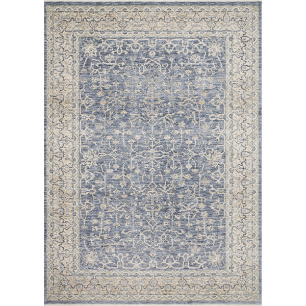 Alcott Hill® Bianca Oriental Dark Blue/Ivory Area Rug & Reviews | Wayfair