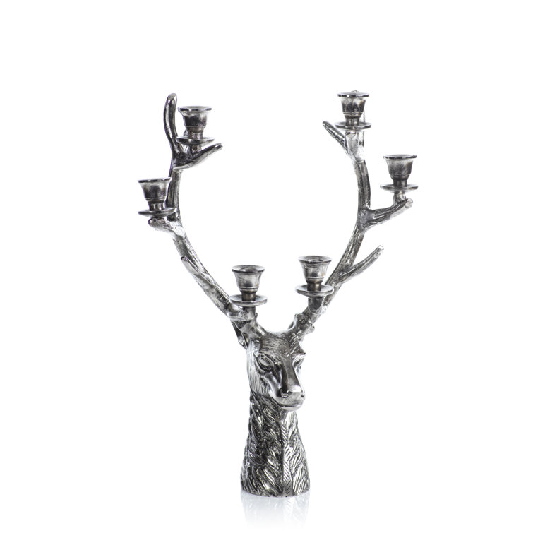 Union Rustic 6-Tier Stag Head Metal Candelabra | Wayfair.ca