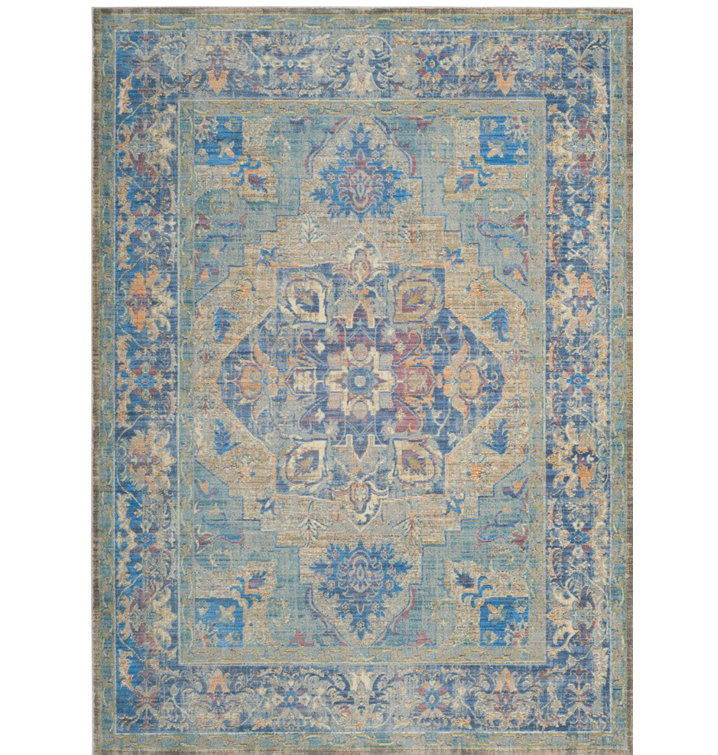 Mistana™ Performance Blue/Gray/Beige Rug & Reviews | Wayfair
