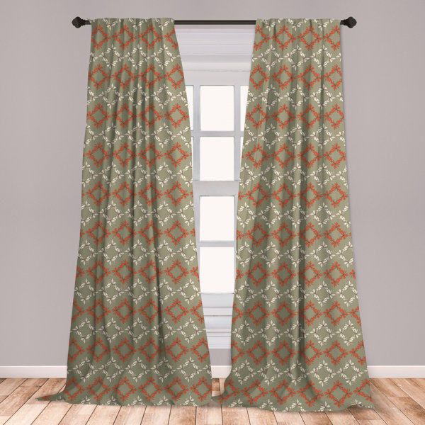 East Urban Home Ambesonne Geometric Window Curtains, Rectangle Square ...