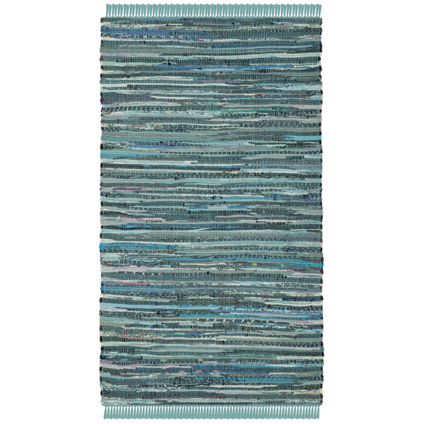Flat-weave-turquoise-rug | Wayfair