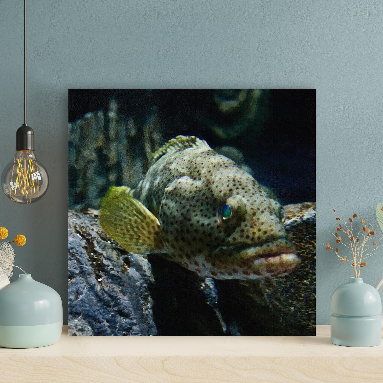 Rosecliff Heights An Ugly Rock Fish - Wrapped Canvas Painting | Wayfair