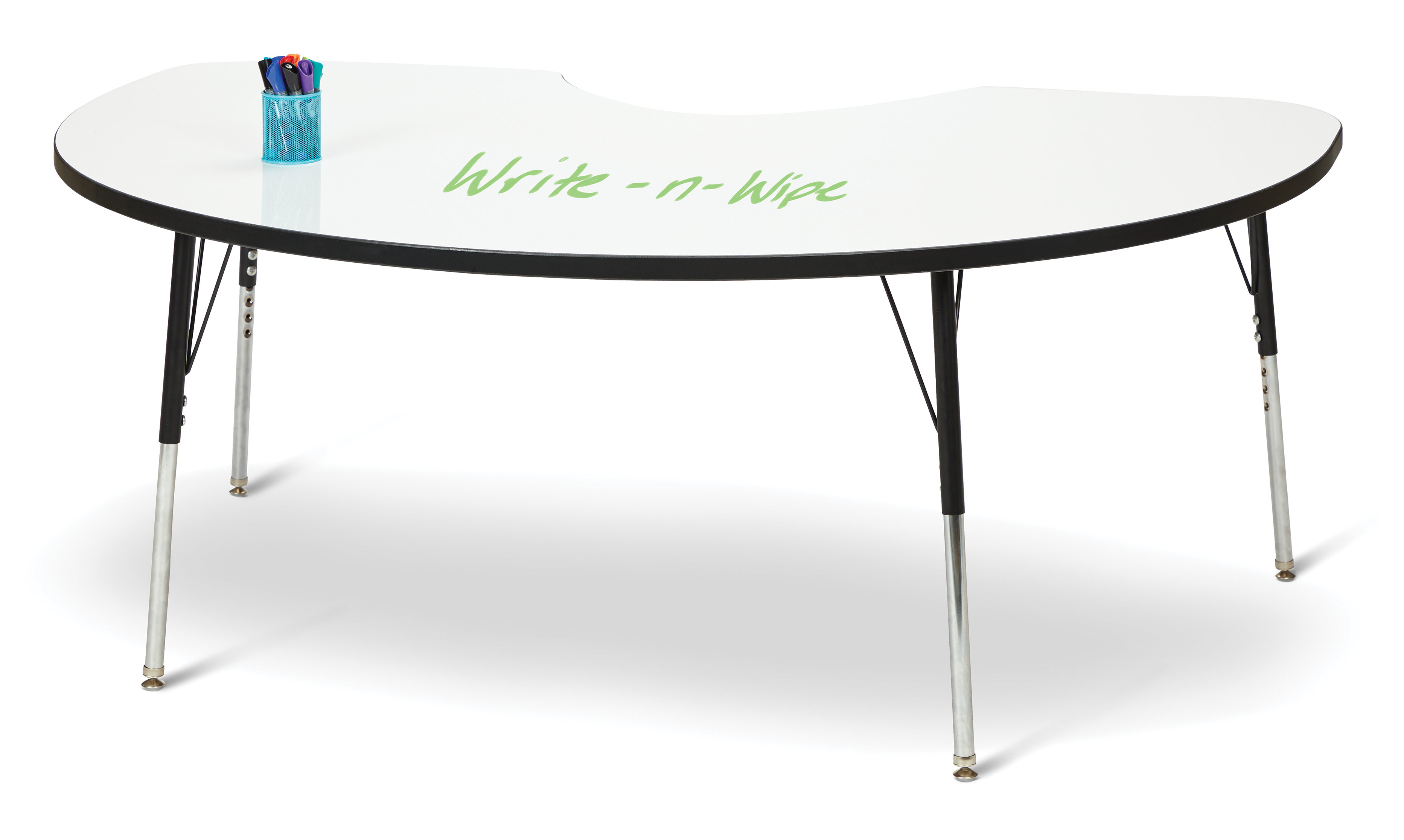 Jonti-Craft Berries® Whiteboard Adjustable Height Kidney Activity Table ...