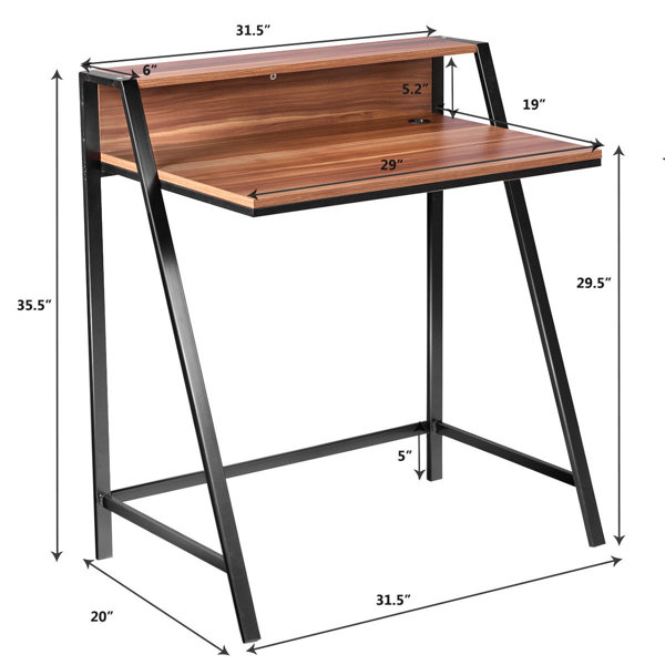 17 Stories Julio 2 Tier Computer Desk & Reviews | Wayfair