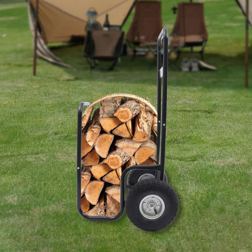YYBUSHER Firewood Log Cart Carrier Wood Dolly Mover Holder | Wayfair