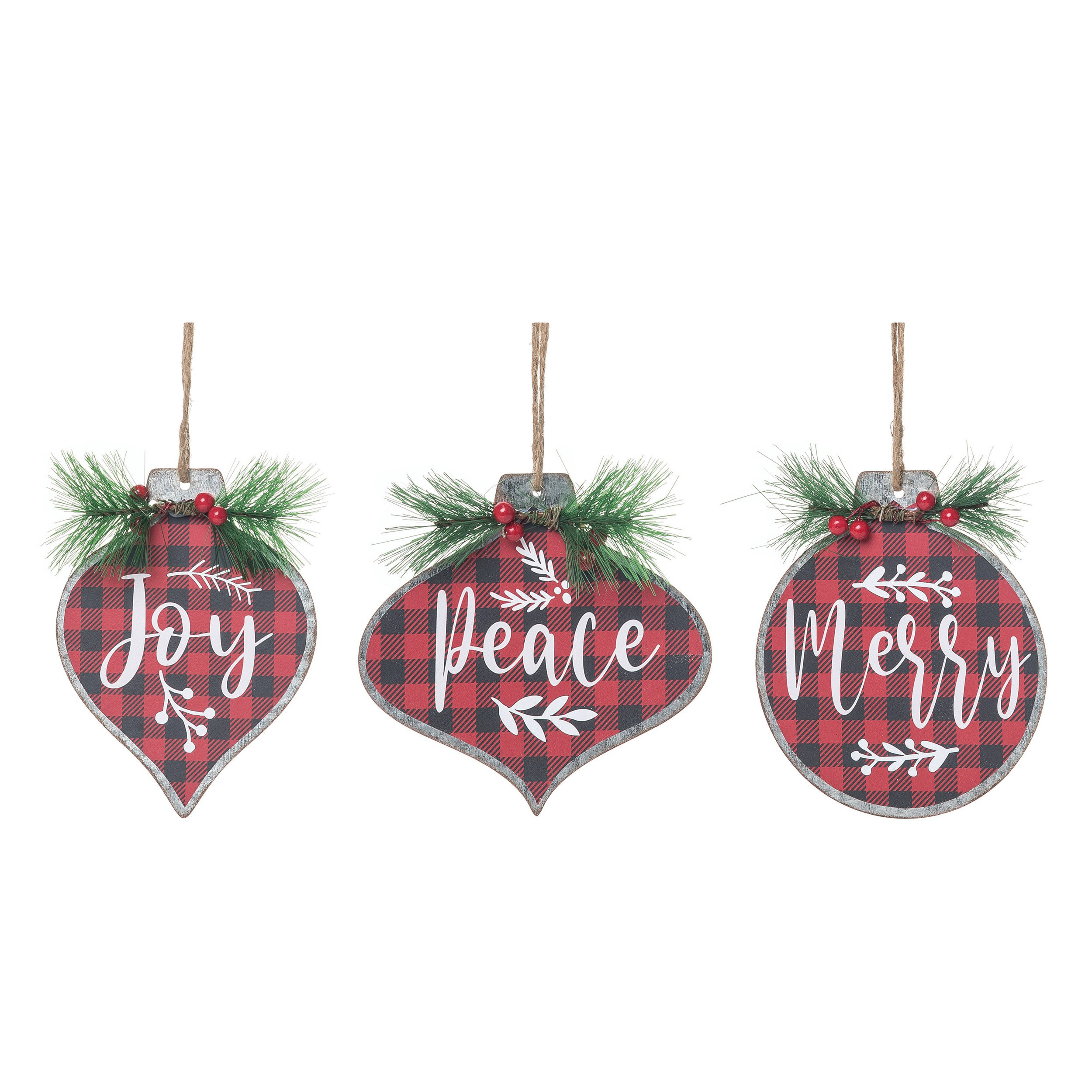 The Holiday Aisle® 3 Piece Metal Holiday Shaped Ornament Set | Wayfair