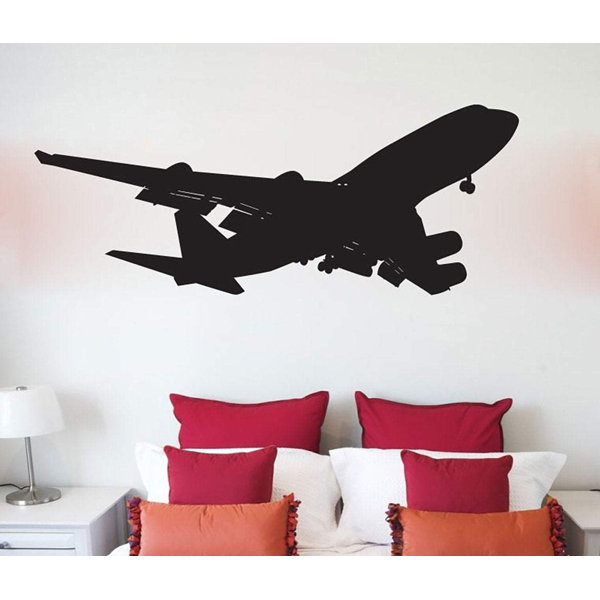 Red Barn Decals Boeing 747 Airplane Silhouette Vinyl Wall Words Decal ...