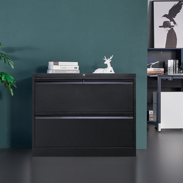 Inbox Zero Ahanu 35.43'' Wide 2 -Drawer Steel Lateral Filing Cabinet ...