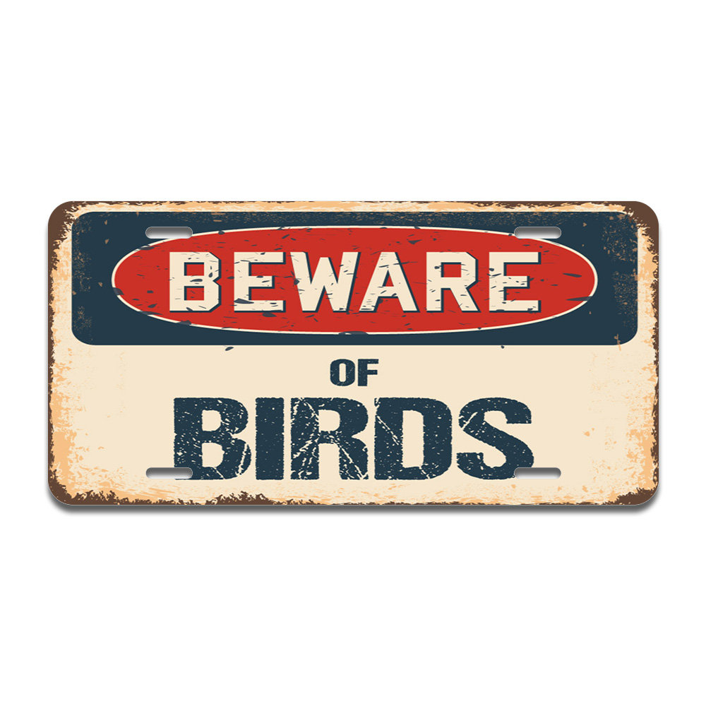 SignMission Beware of Birds Aluminum Plate Frame | Wayfair