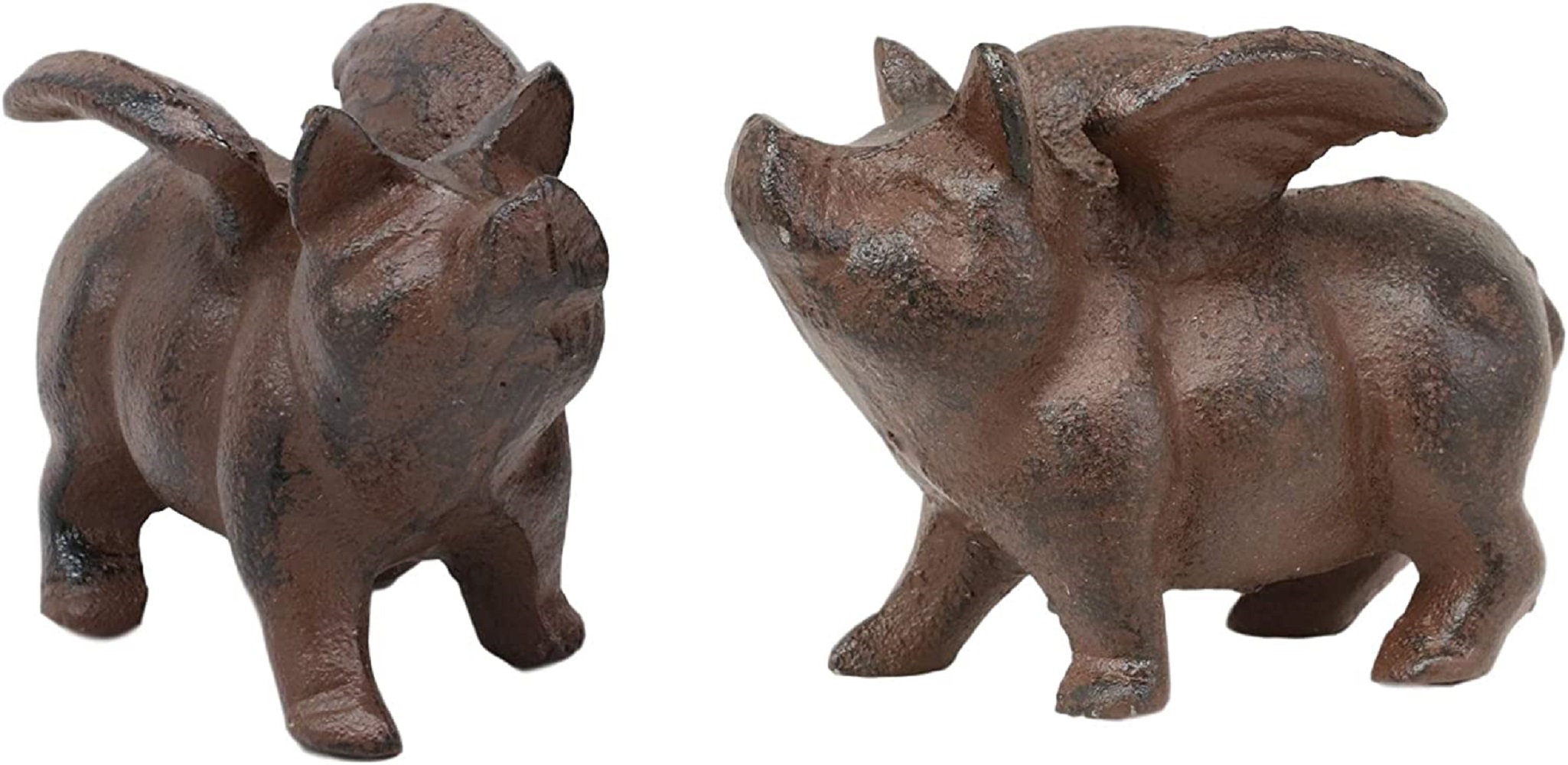 Trinx Cast Iron Small Whimsical Flying Pig Angel Decorative Collectible ...