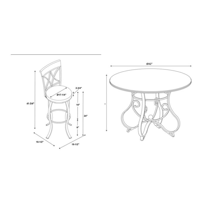 Winston Porter Jefferson 4-Person Swivel Chair Dining Set & Reviews ...