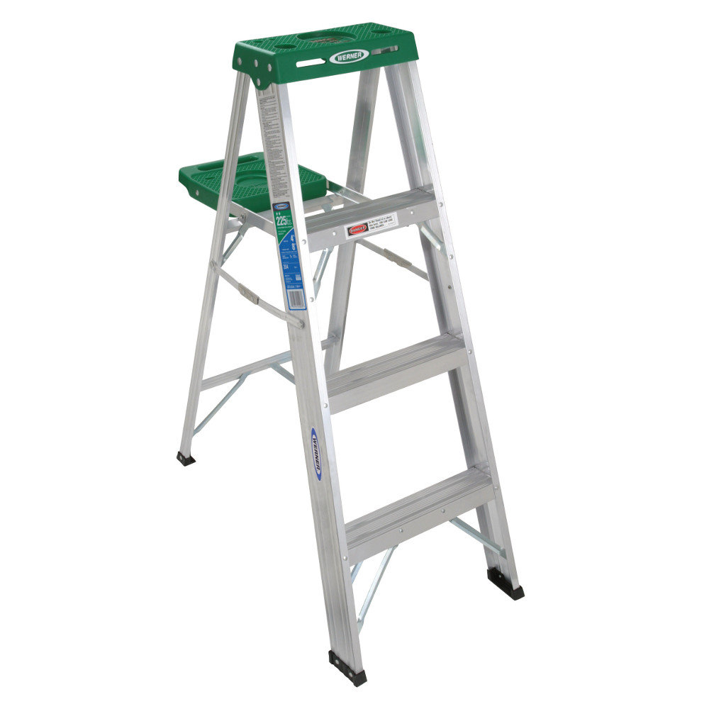 Werner 2-Step Aluminum Step Stool with 225 lb. Load Capacity & Reviews ...