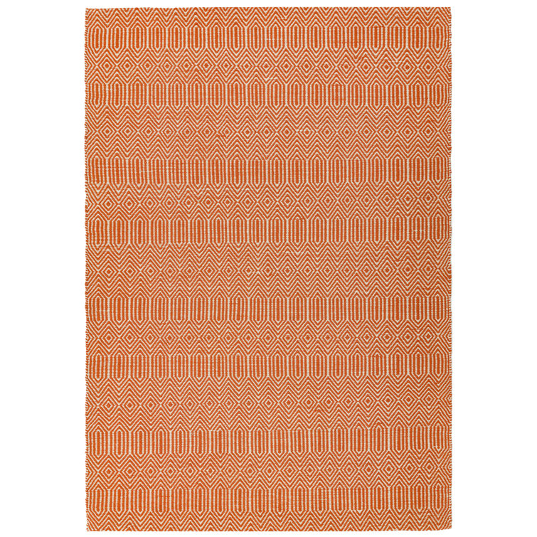 Wade Logan Mosig Handwoven Cotton/Wool Orange/White Rug & Reviews ...
