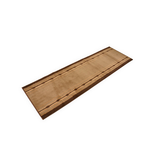 Gracie Oaks Square Border Brown Medium Pile Slip Resistant Rug ...