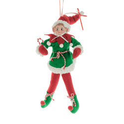JJ's Holiday Gifts Ltd. Hanging Boy Elf Figurine | Wayfair