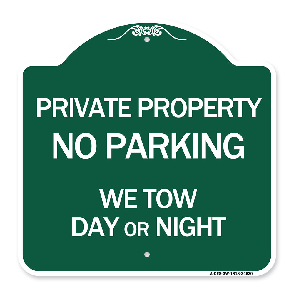 Signmission Designer Series Sign - Private Property, No Parking, We Tow ...