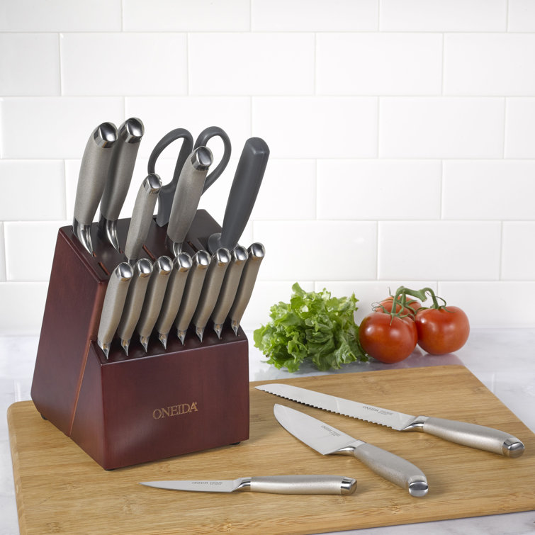 Oneida Preferred 18 Piece Stainless Steel Knife Block Cutlery Set ...