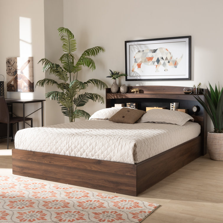 Union Rustic Nalani Queen Low Profile Storage Platform Bed & Reviews ...
