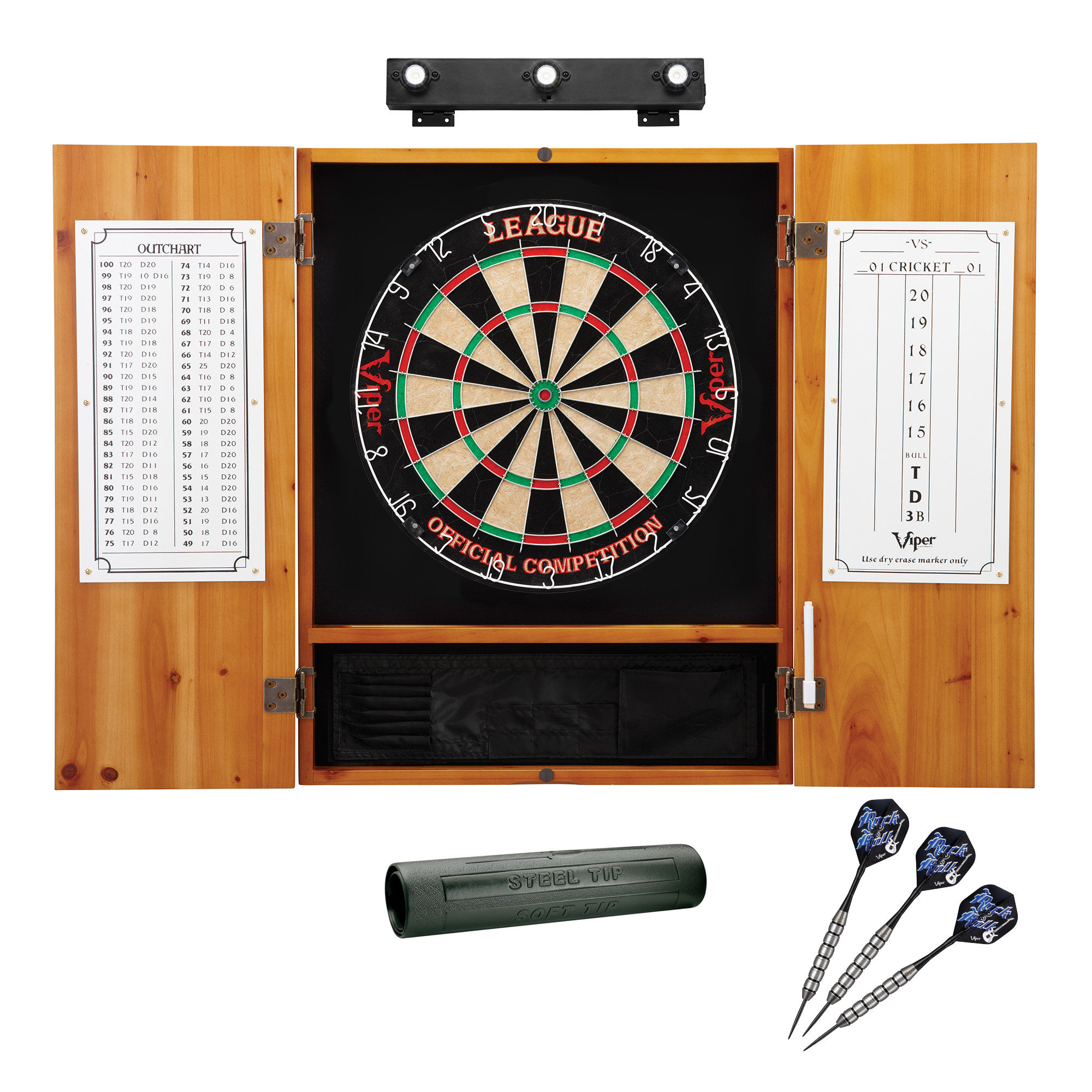 Viper League Sisal Dartboard, Metropolitan Oak Cabinet, Shadow Buster ...
