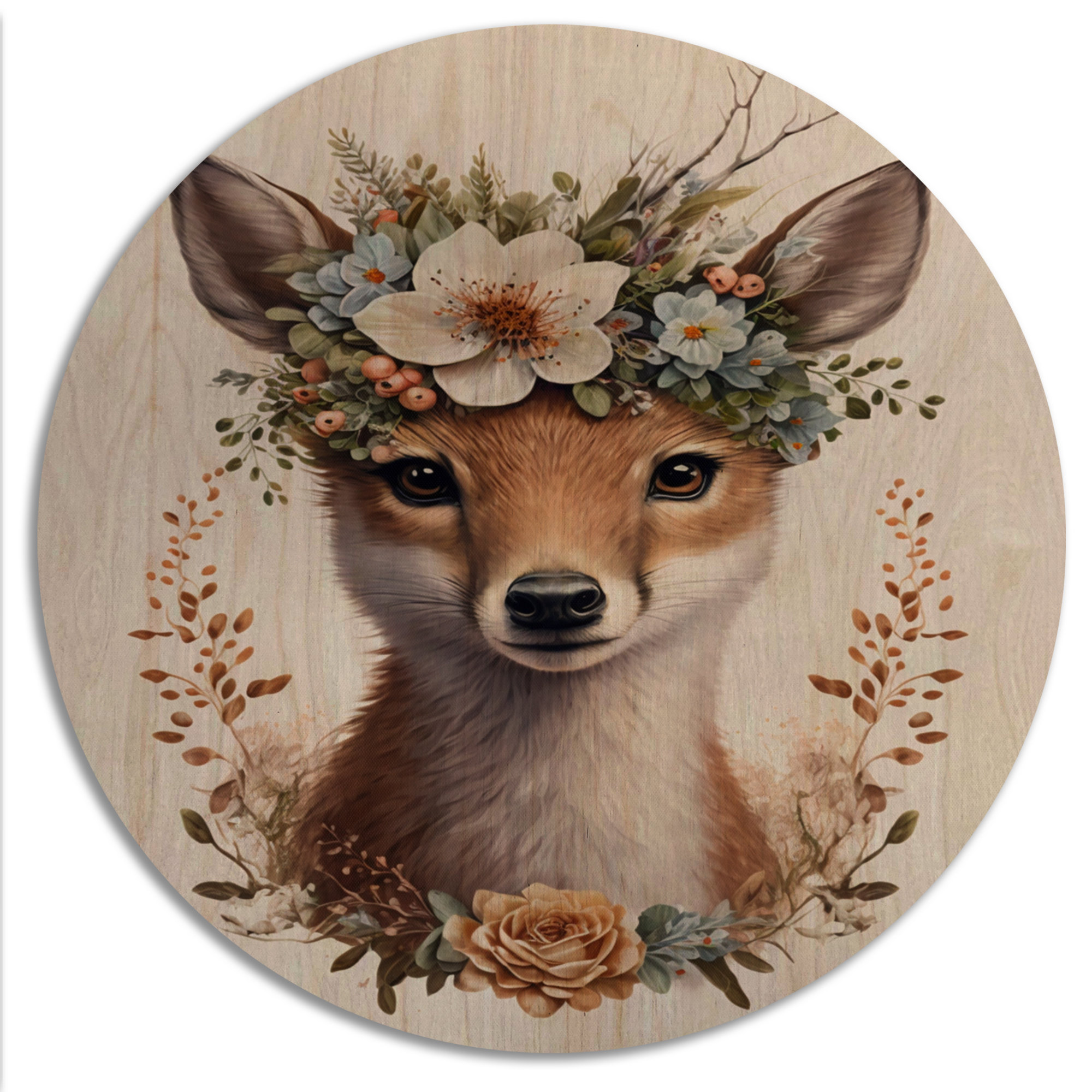 Redwood Rover Cute Baby Fox With Floral Crown II Cute Baby Fox With ...