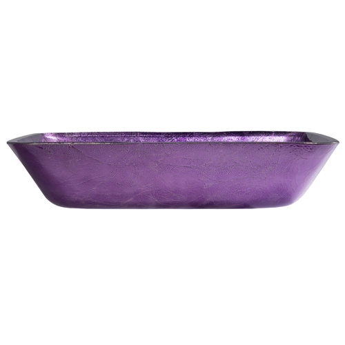 EdenBath Eden Bath 13'' Purple Glass Rectangular Vessel Bathroom Sink ...