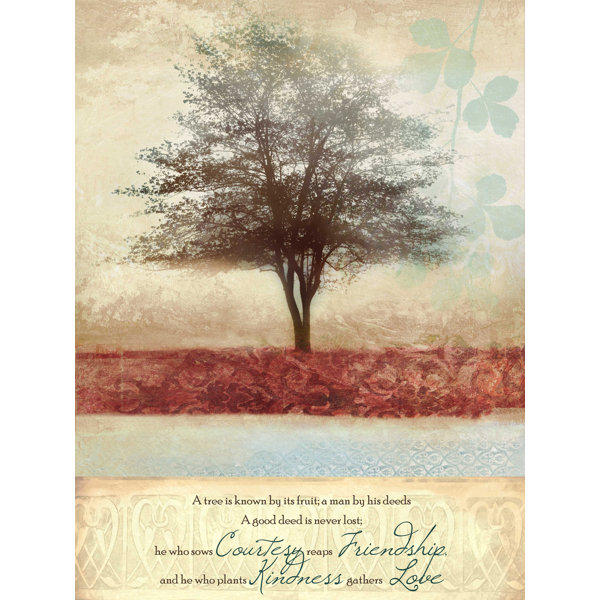 Trinx Good Deed Tree - Wrapped Canvas Textual Art | Wayfair