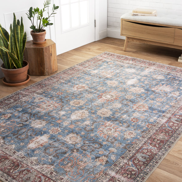 Alcott Hill® Adele Oriental Blue/Brick Area Rug & Reviews | Wayfair