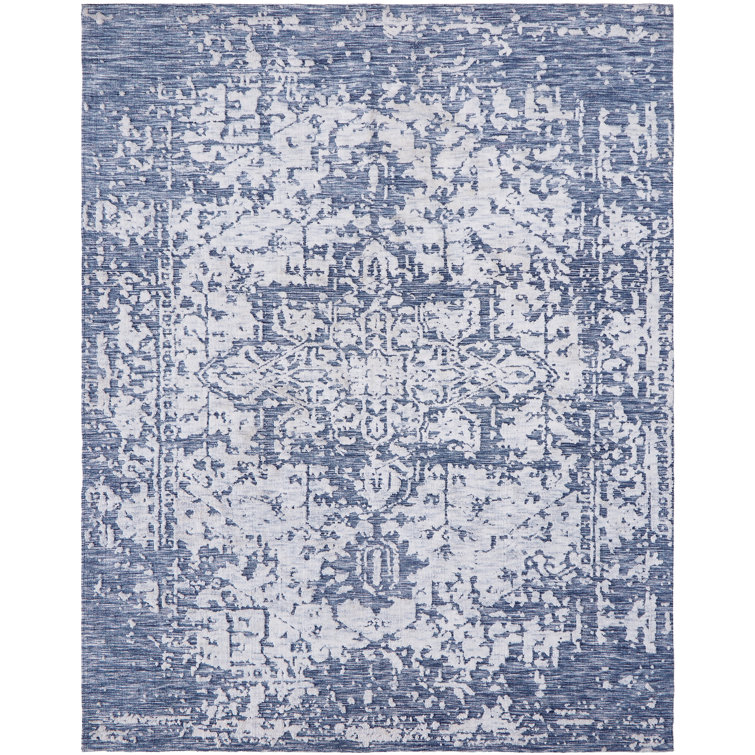 Bungalow Rose Performance Blue/Ivory Rug | Wayfair