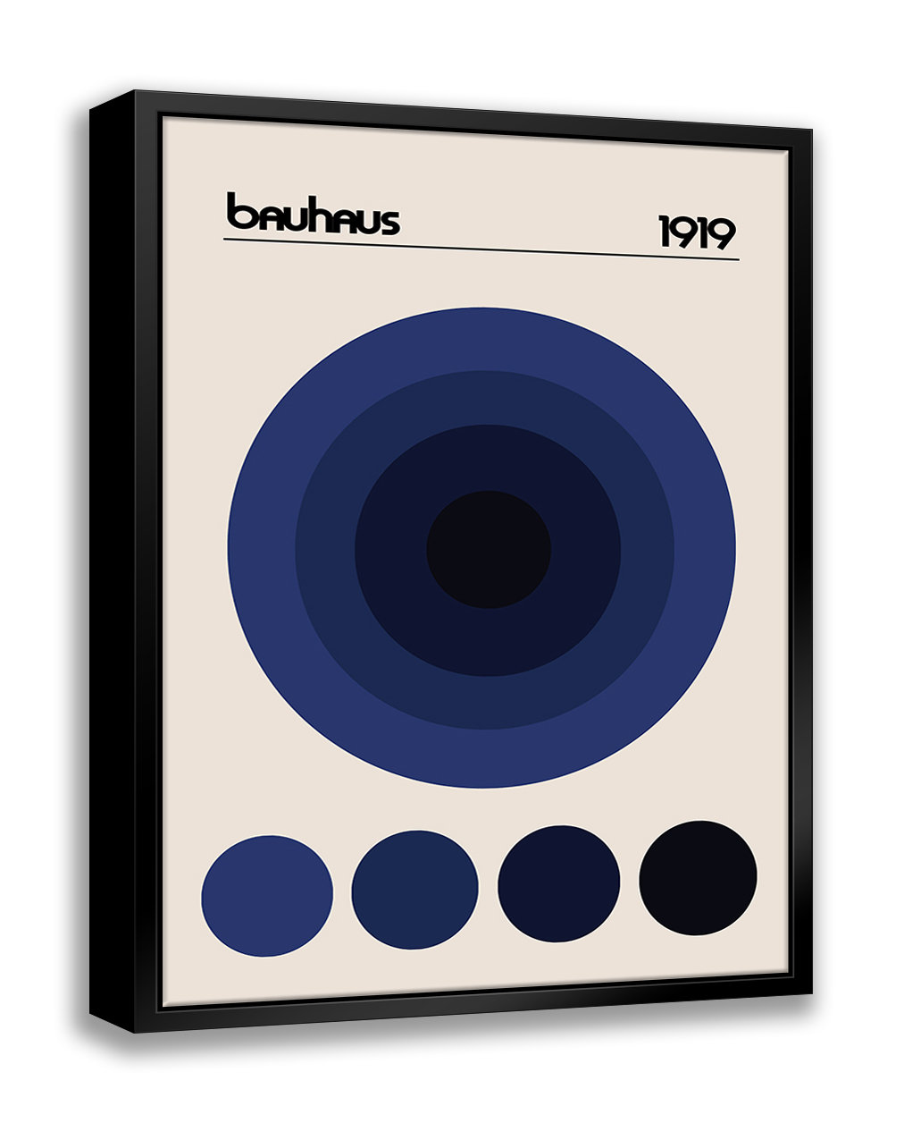 ATX Art Group LLC Bauhaus Blue Circle - Floater Frame Graphic Art on ...