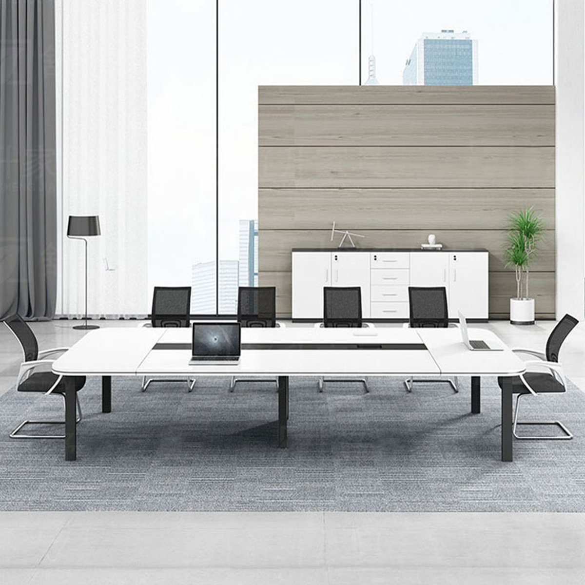 Inbox Zero Simple Modern White Conference Table | Wayfair